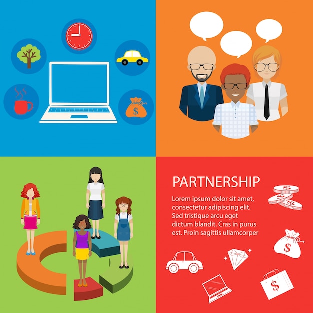 Diverse Illustrations Depicting Business, Partnership, and Technology Concepts | Jiffy Designs