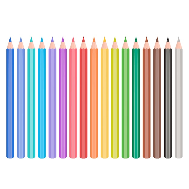 Vibrant Spectrum of Colorful Pencils Arranged in Rows | Jiffy Designs