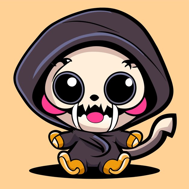 Adorable Hooded Creature with Expressive Eyes and Smile | Jiffy Designs