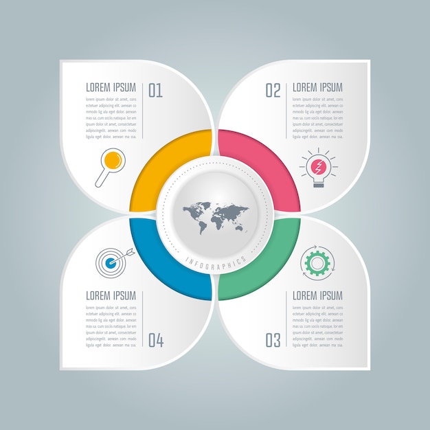 Colorful Circular Infographic Design with World Map and Text | Jiffy ...