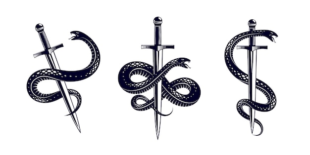 Serpentine Swords: Mystical Daggers with Entwined Snakes | Jiffy Designs