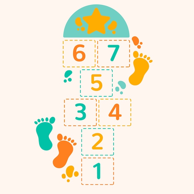 Vibrant Hopscotch Game with Playful Footprints | Jiffy Designs