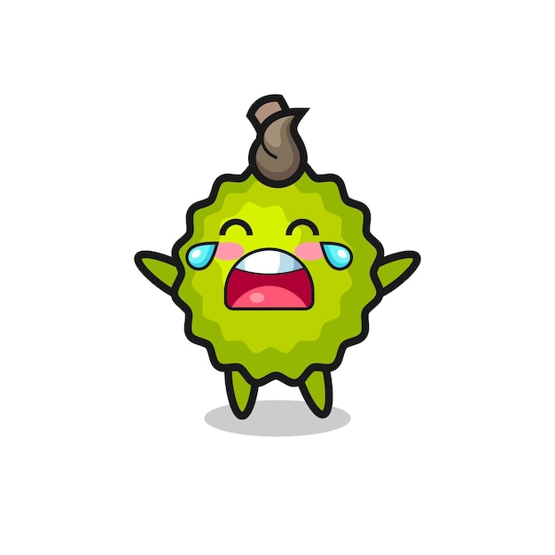 Adorable Cartoon Durian Character with Cheerful Expression | Jiffy Designs