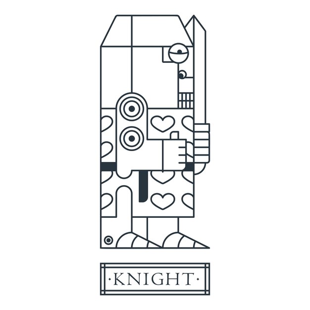 Whimsical Knight-Inspired Geometric Illustration | Jiffy Designs