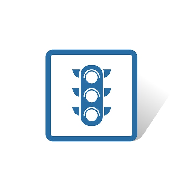 Minimalist Traffic Light Symbol in Blue and White | Jiffy Designs