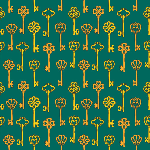Seamless Pattern With Beautiful Vintage Key. Vector Illustration. Eps10 ...