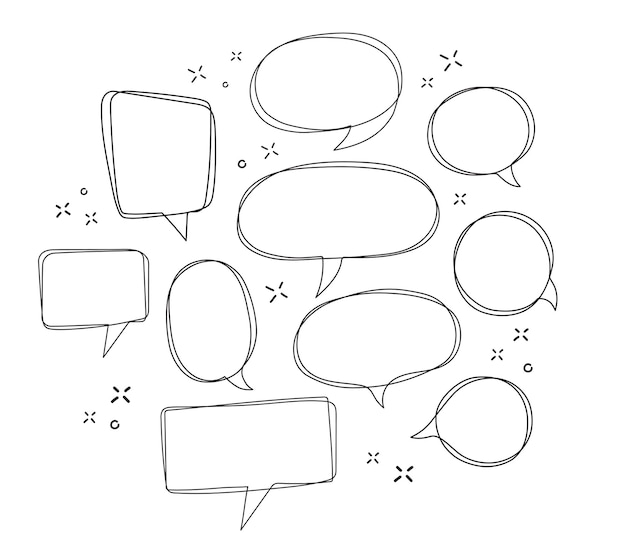 Whimsical Doodle Frames and Speech Bubbles for Creative Expression ...