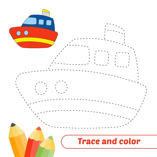 Vibrant Boat Illustration for Tracing and Coloring | Jiffy Designs