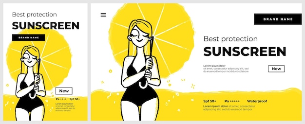 Vibrant Sunscreen Poster Featuring Stylized Woman | Jiffy Designs