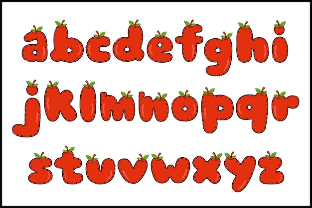 Vibrant Apple-Inspired Alphabet for Captivating Designs | Jiffy Designs