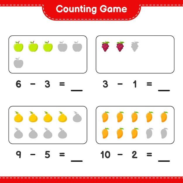 Engaging Counting Game with Vibrant Fruit Visuals | Jiffy Designs