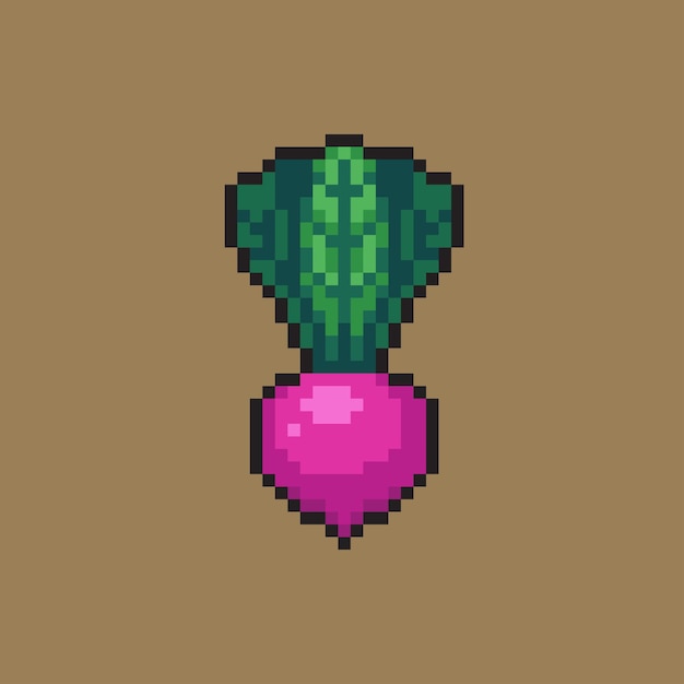 Vibrant Pixel Art Radish with Striking Colors | Jiffy Designs