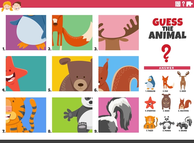 Colorful Animal Silhouettes in Guessing Game Format | Jiffy Designs