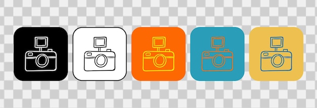 Vibrant Camera Icon Collection: Diverse Photography Symbols | Jiffy Designs