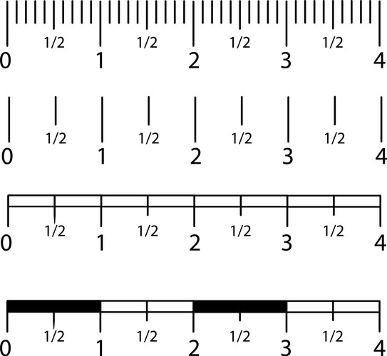 Inch And Metric Rulers Set. Centimeters And Inches Measuring Scale Cm ...