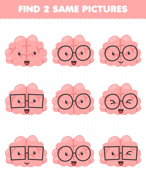 Playful Brain Illustrations with Matching Pairs | Jiffy Designs