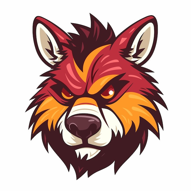 Fierce and Fiery Canine Emblem: A Vibrant Mascot Design | Jiffy Designs