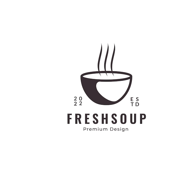 Steaming Hot Soup Bowl with Minimalist Typography | Jiffy Designs