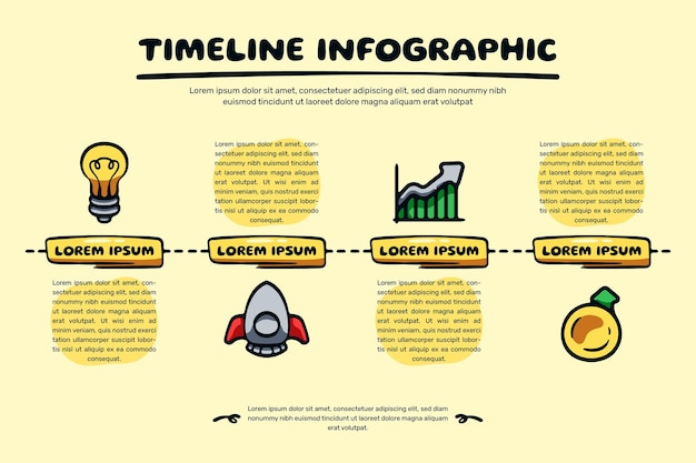 Vibrant Timeline Infographic with Rocket, Lightbulb, and Graphs | Jiffy ...