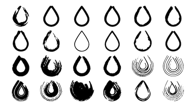 Expressive Raindrop Silhouettes: Artistic Brush Strokes in Black and ...