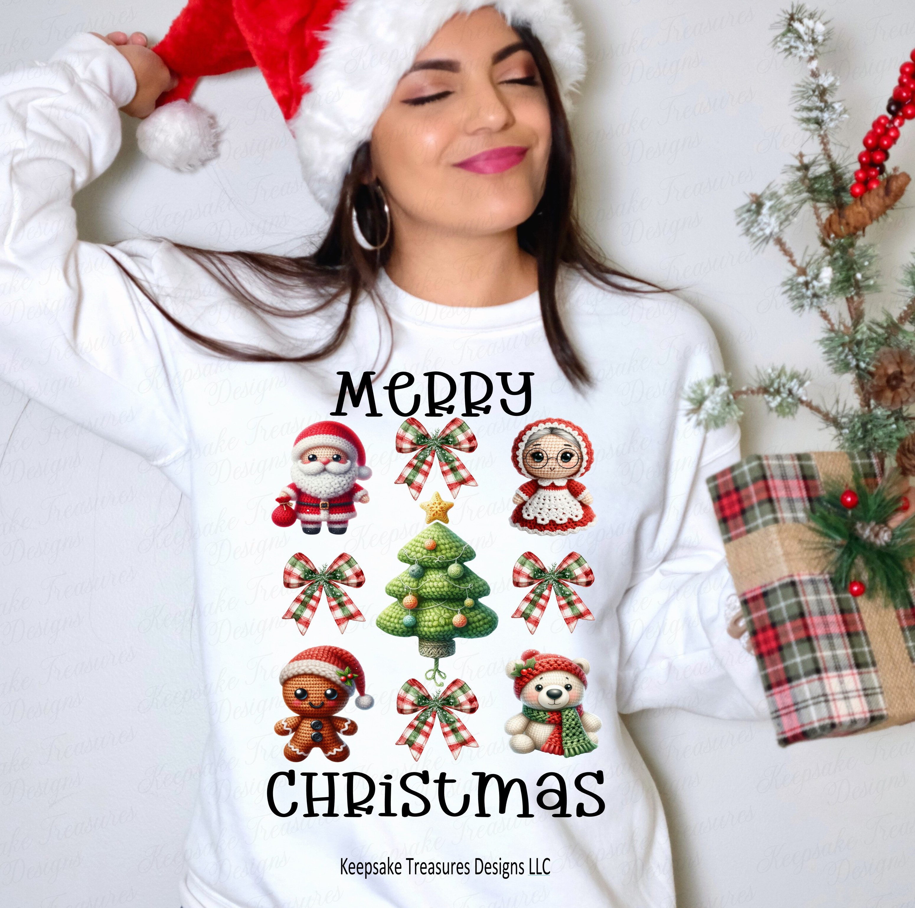 'Merry Christmas' Adorable Holiday Characters and Festive Decorations ...