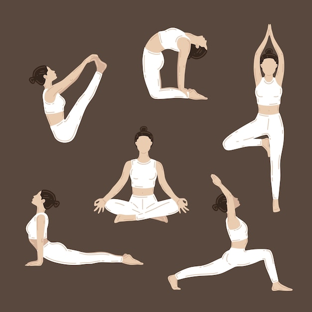 Graceful Yoga Poses: A Minimalist Illustration of Serenity | Jiffy Designs
