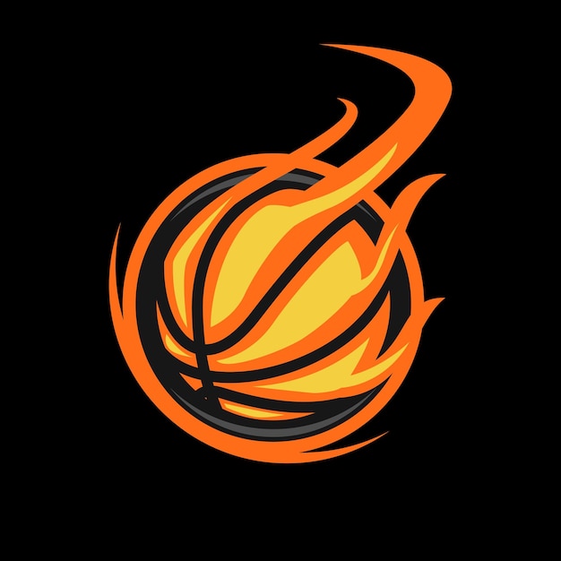 Captivating Fiery Basketball Icon for Dynamic Designs | Jiffy Designs