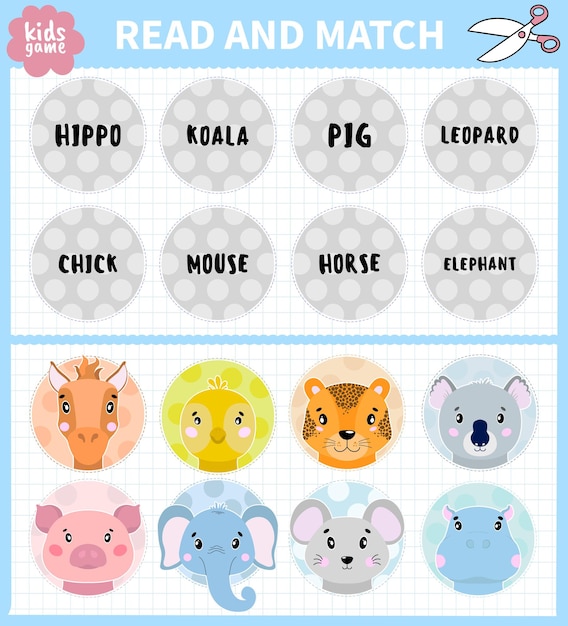 Adorable Animal Faces: A Playful Read and Match Activity | Jiffy Designs