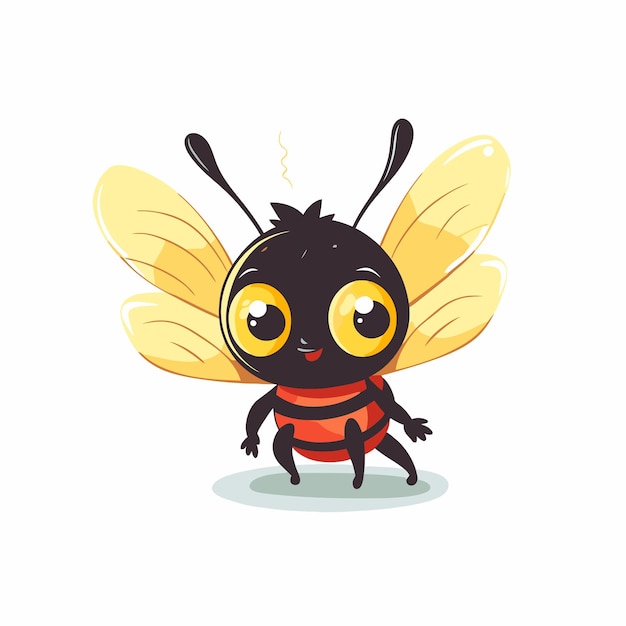 Charming Cartoon Bee with Bright Yellow Wings | Jiffy Designs