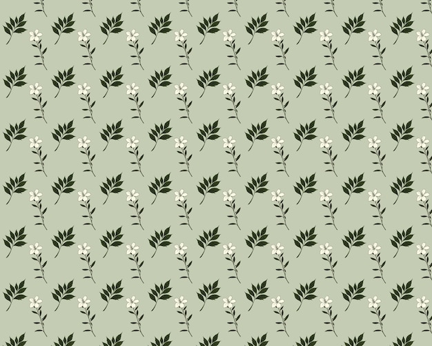 Seamless Pattern of Leafy Branches on Pale Background | Jiffy Designs