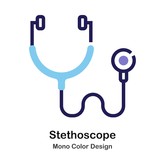 Minimalist Stethoscope Illustration in Vibrant Blue and Navy | Jiffy ...