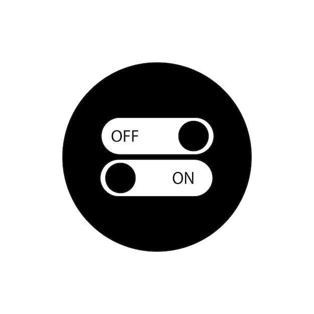 Simple Black and White Toggle Switch Icon | Jiffy Designs