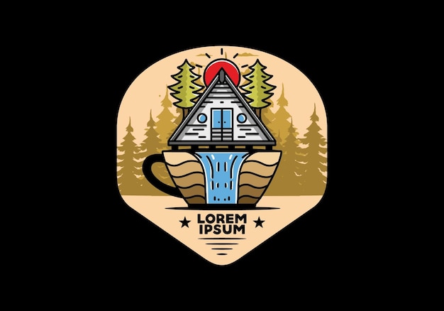 Cozy Cabin in the Wilderness Emblem with Nature Motifs | Jiffy Designs