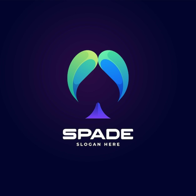 Vibrant Spade-Inspired Emblem with Gradient Wings | Jiffy Designs