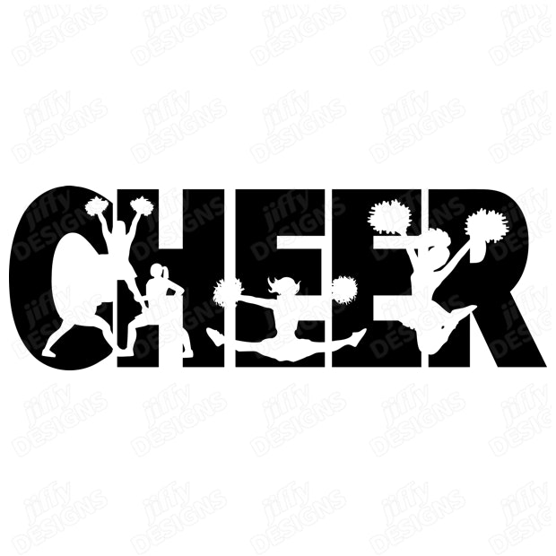'Cheer' Bold Typography with Energetic Silhouettes in Striking Black ...