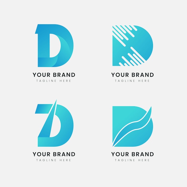 Stylized Monogram Logos in Vibrant Turquoise Tones | Jiffy Designs