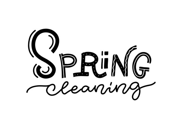 Vibrant Spring Cleaning Text with Flourish Design | Jiffy Designs