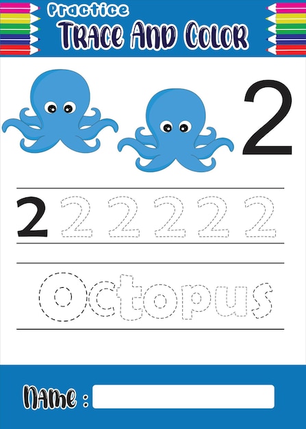 Playful Octopus Tracing and Coloring Activity | Jiffy Designs