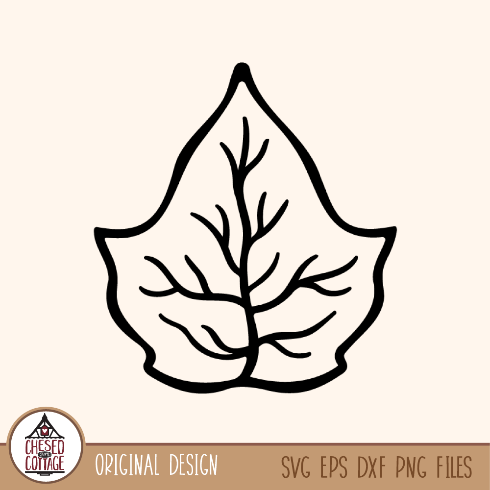 Stylized Leaf Outline with Delicate Branching Veins | Jiffy Designs