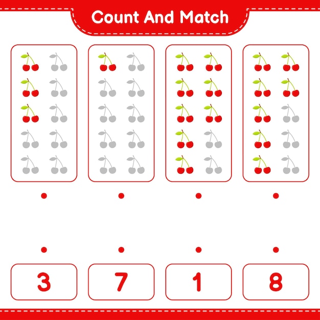 Counting and Matching Cherries and Dots Activity | Jiffy Designs