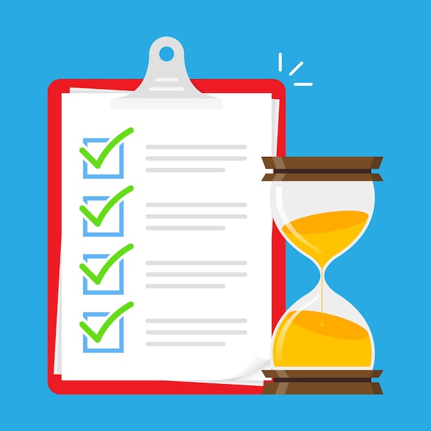 Checklist and Hourglass: A Timely Task Completion Illustration | Jiffy ...
