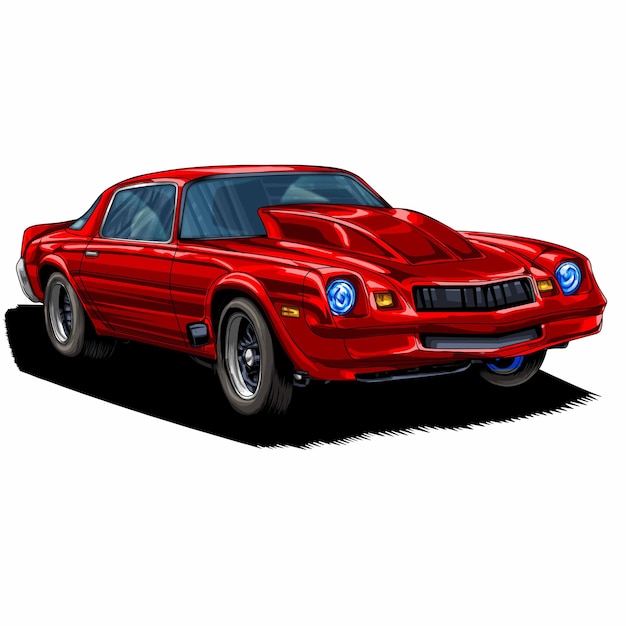 Iconic Red Muscle Car with Sleek Styling and Bold Design | Jiffy Designs