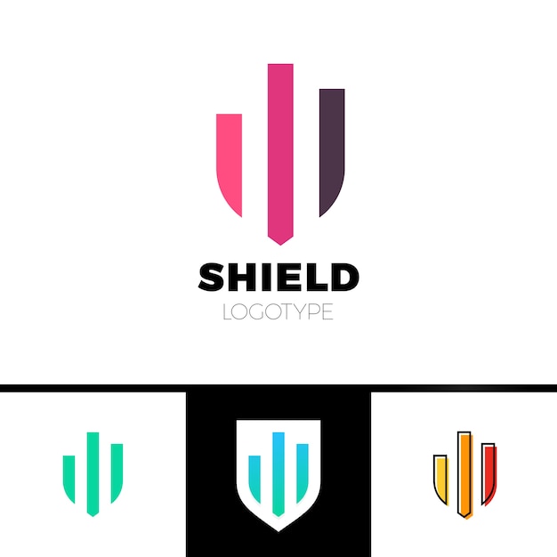 Sleek Shield Logo with Colorful Geometric Shapes and Typography | Jiffy ...