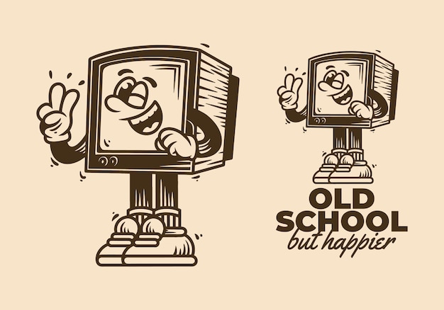 Retro-Inspired Old School Computer Mascot Design | Jiffy Designs