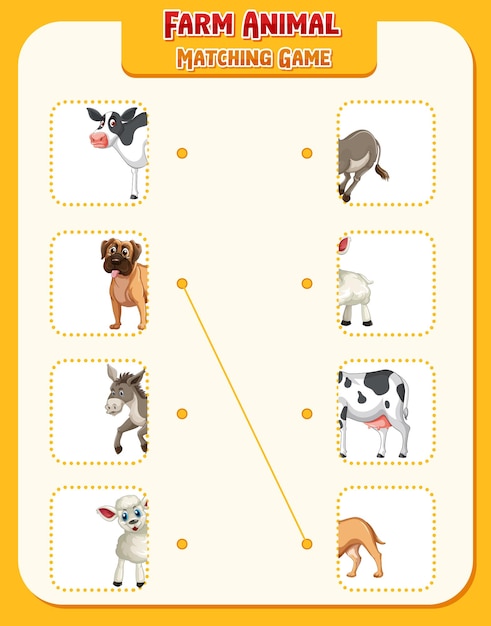 Adorable Farm Animal Matching Game for Kids | Jiffy Designs