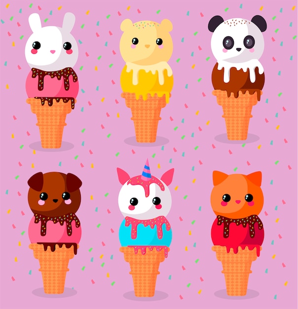 Adorable Animal-Themed Ice Cream Cones Showcase Vibrant Diversity ...