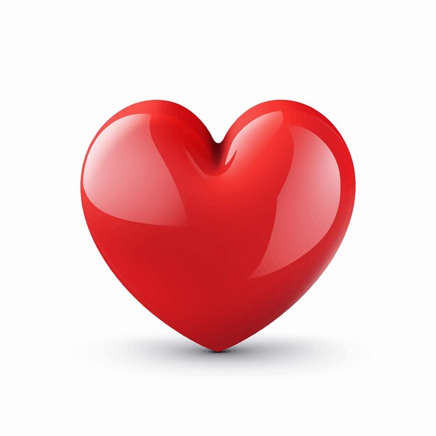 Glossy Red Heart Icon with 3D Shading | Jiffy Designs