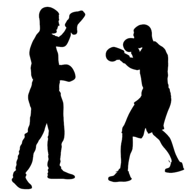 Powerful Silhouette of Two Boxers Facing Off | Jiffy Designs