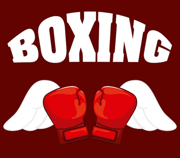 Winged Boxing Gloves on Crimson Background | Jiffy Designs