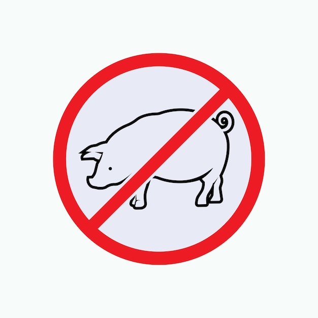 No Pigs Allowed: Prohibition Symbol with Pig Silhouette | Jiffy Designs